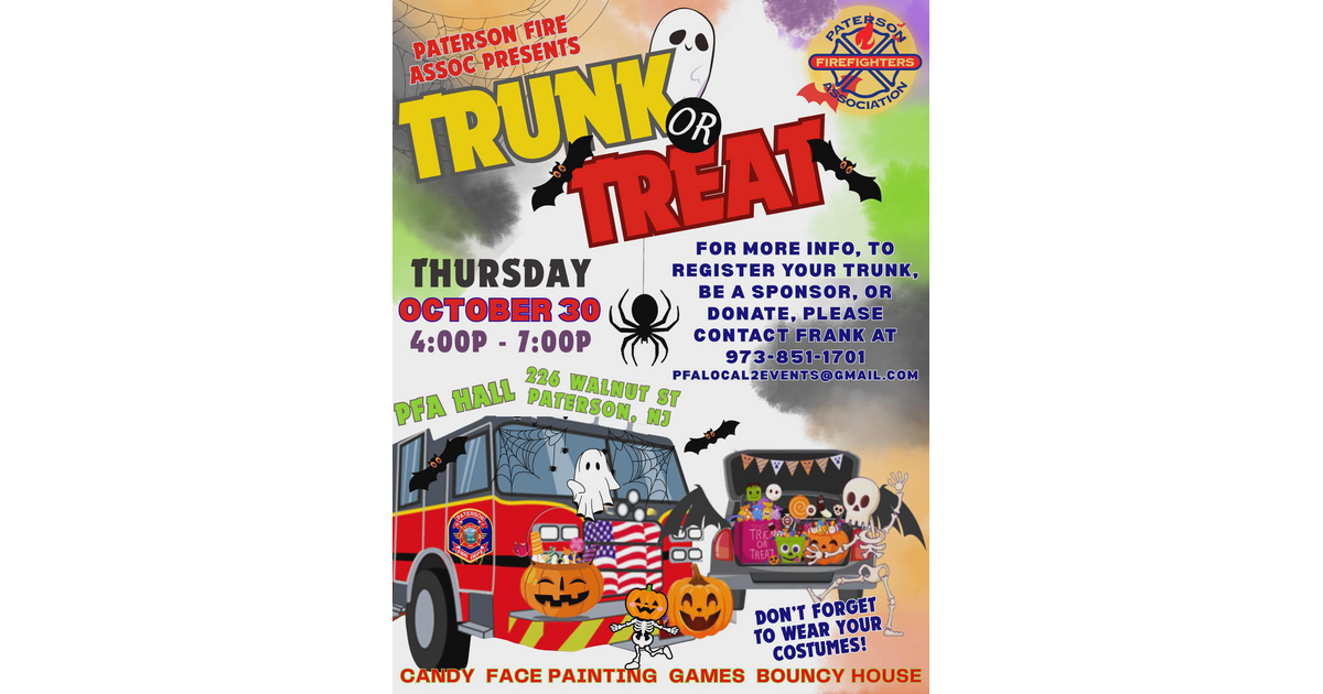 Paterson Firefighters to Host Annual Trunk-or-Treat Event on Oct. 30 ...
