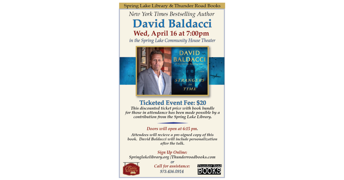 An Evening with David Baldacci! 🎤📖 Bestselling Author Comes to Spring Lake – Reserve Your Spot ...