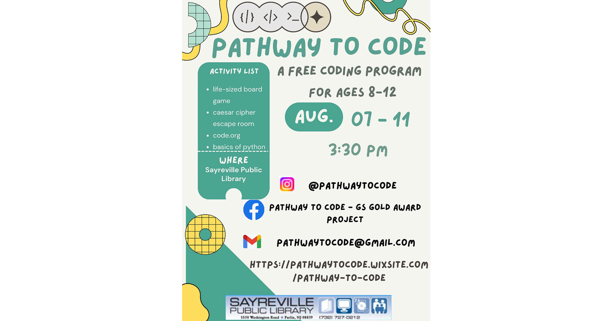 Pathway to Code: Free Coding Program at Sayreville Public Library for Grades 8-12 | Raritan Bay ...