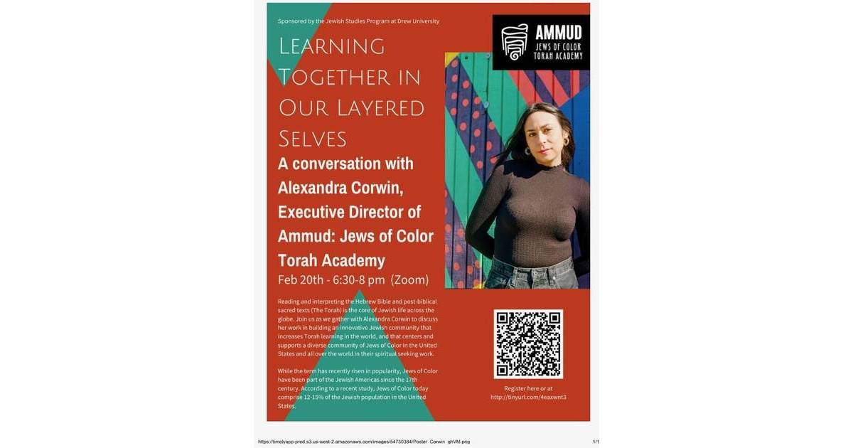 Drew University to Host Virtual Event Featuring Alexandra Corwin, Executive Director of Ammud ...