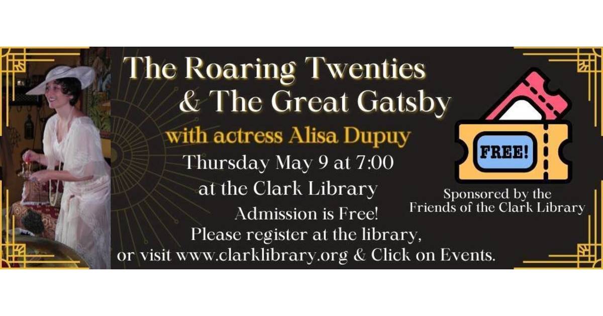 Take Trip Back to Roaring Twenties at Clark Public Library | Clark, NJ ...
