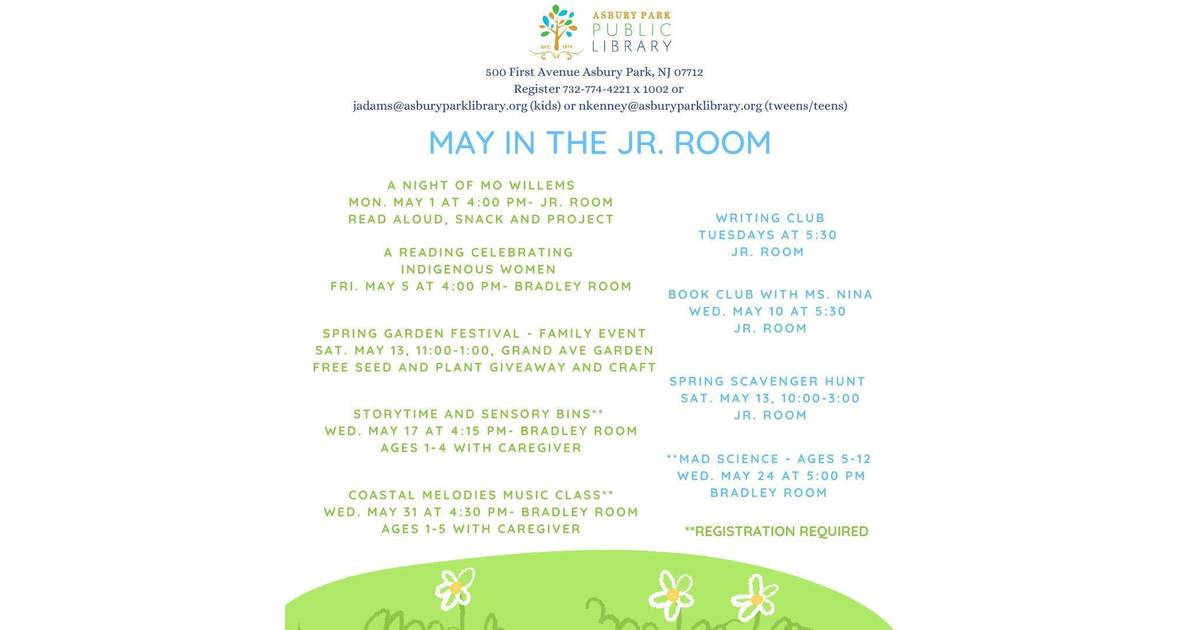 Asbury Park Public Library announces May programs and events | Asbury Park, NJ News TAPinto ...
