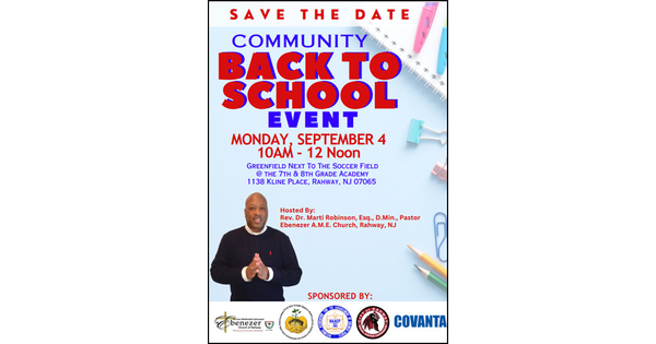 Save the Date: Community Back to School Event in Rahway on Sept. 4 ...