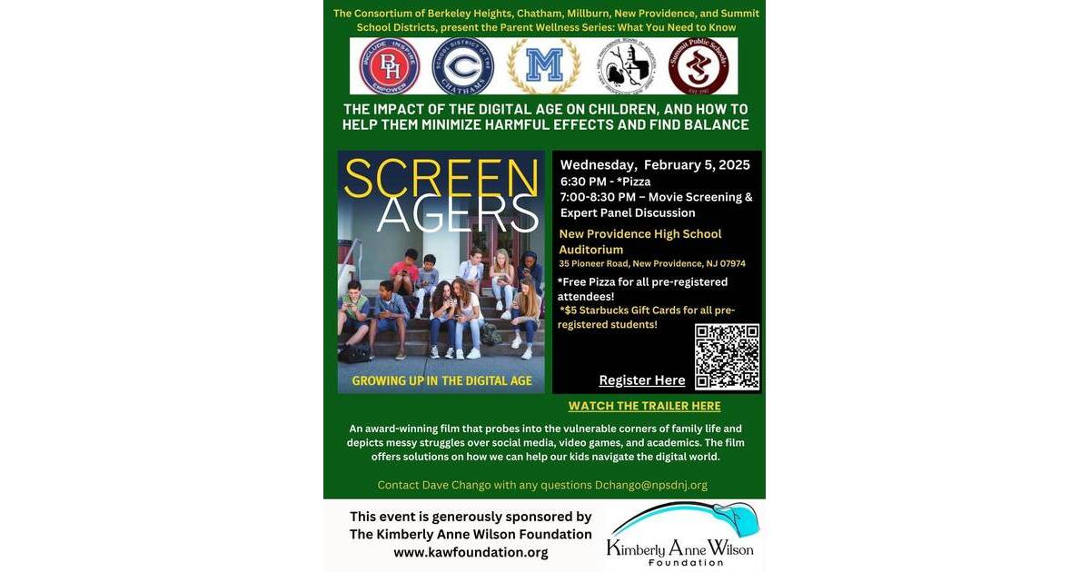 New Providence School District to host showing of 'Screenagers: Growing Up in the Digital Age ...