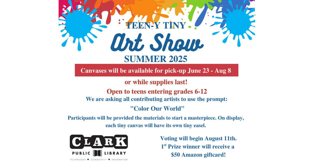 It's Teen-Y Tiny Art Show at Clark Public Library This Summer! | Clark ...