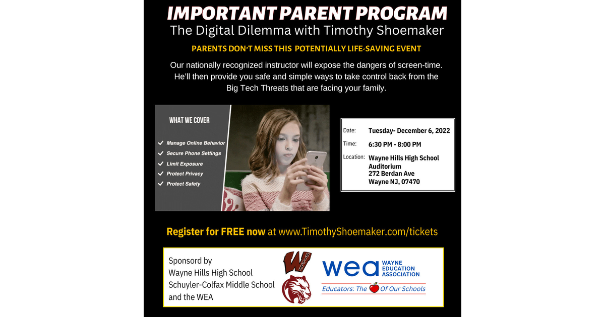 Wayne Hills - WEA Host 'Digital Dilemma' Parent Program on Internet ...