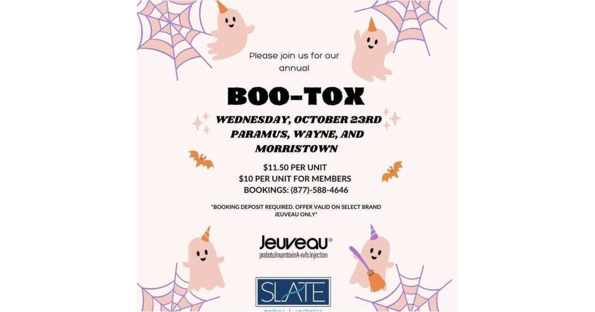 Morristown's Slate Medspa Offering Boo-Tox Oct. 23 | Madison, NJ News TAPinto | TAPinto