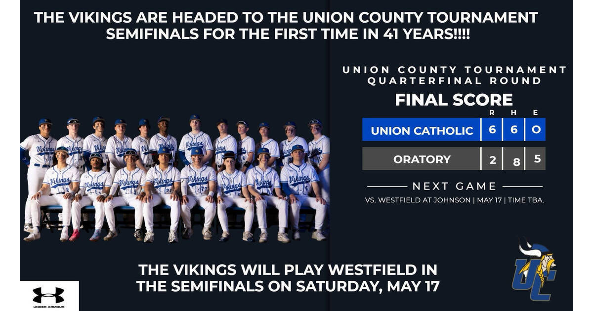 Union Catholic Baseball Team Advances to Union County Tournament ...