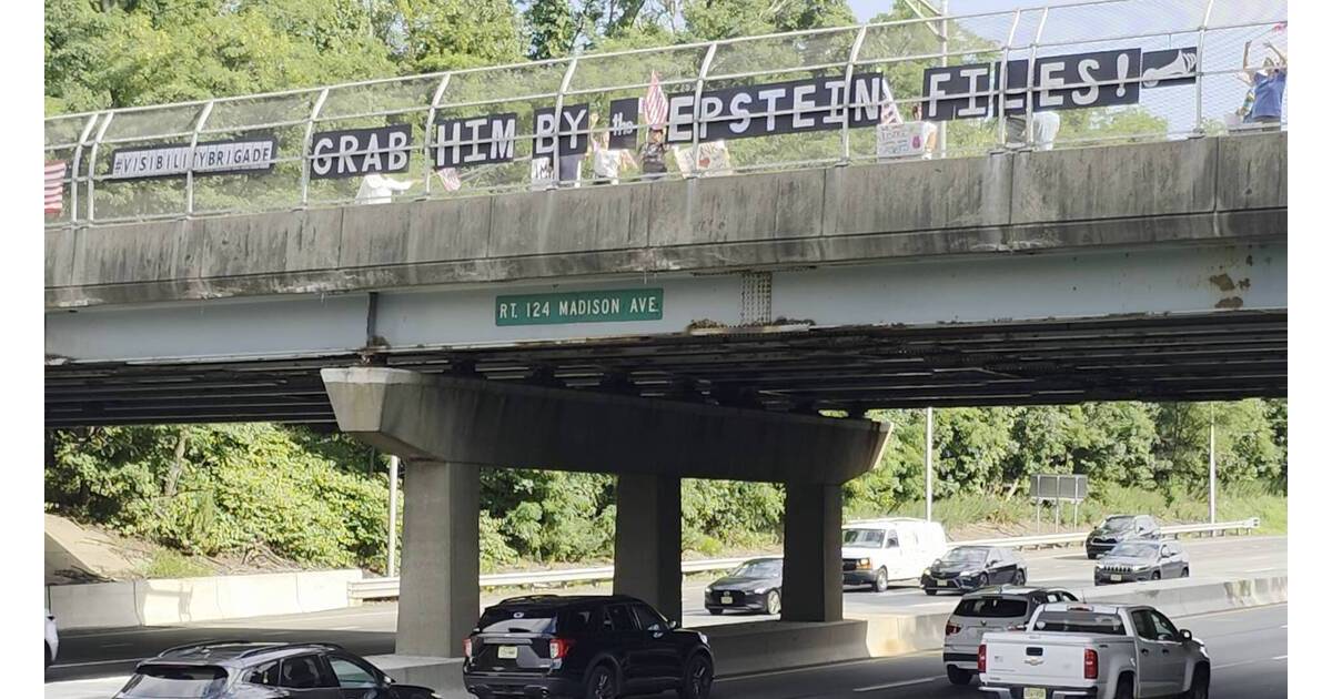 Trump's Epstein-File Woes Jeered on Morristown Overpass | Madison, NJ ...
