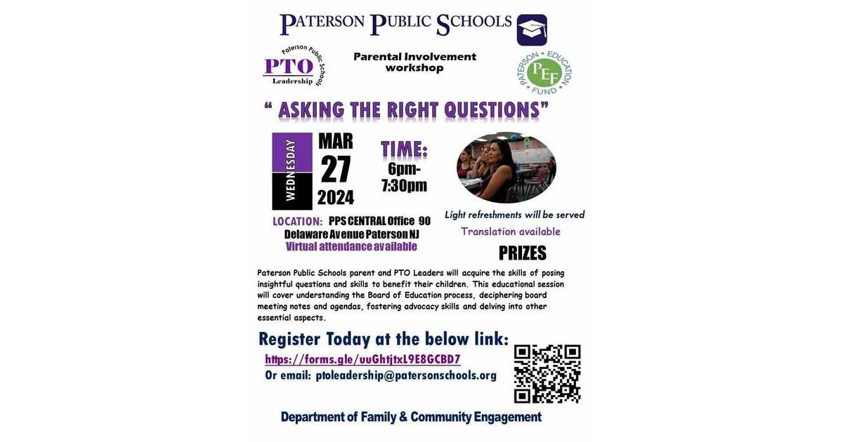 Paterson Public Schools Hosts 'Ask the Right Questions' Workshop for ...
