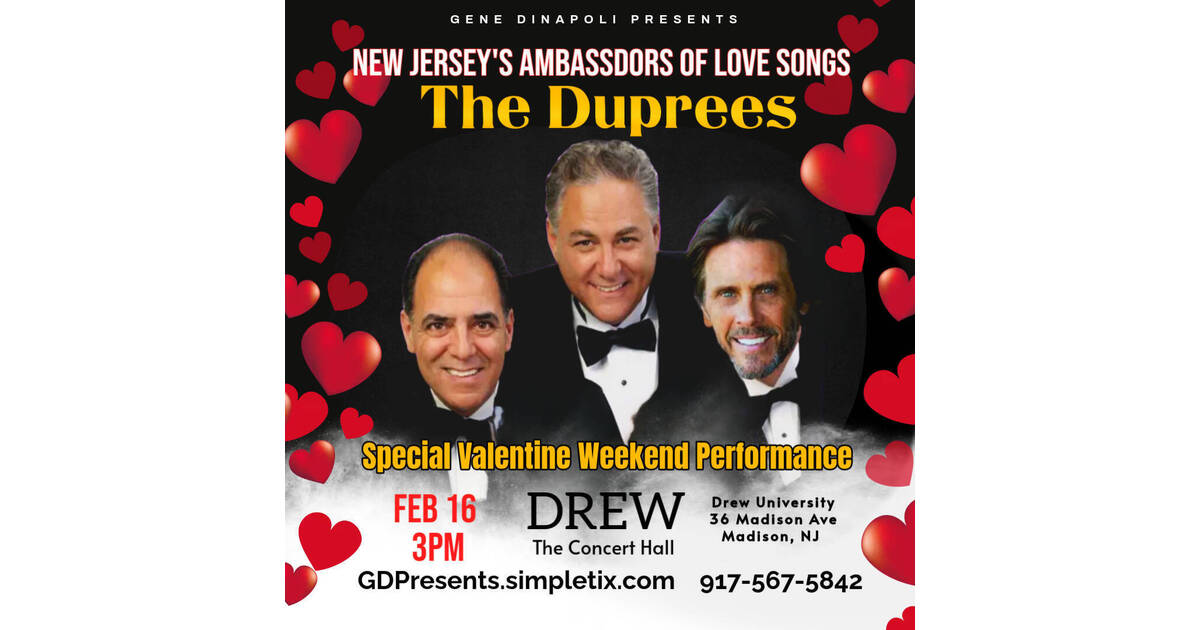 The Duprees Special Valentine’s Concert at Drew University Concert Hall ...