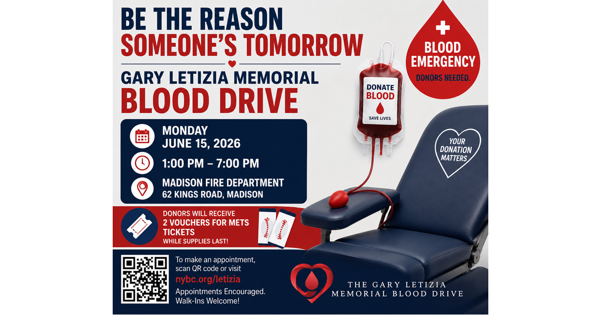 Madison Fire Department to Host Gary Letizia Memorial Blood Drive Amid ...