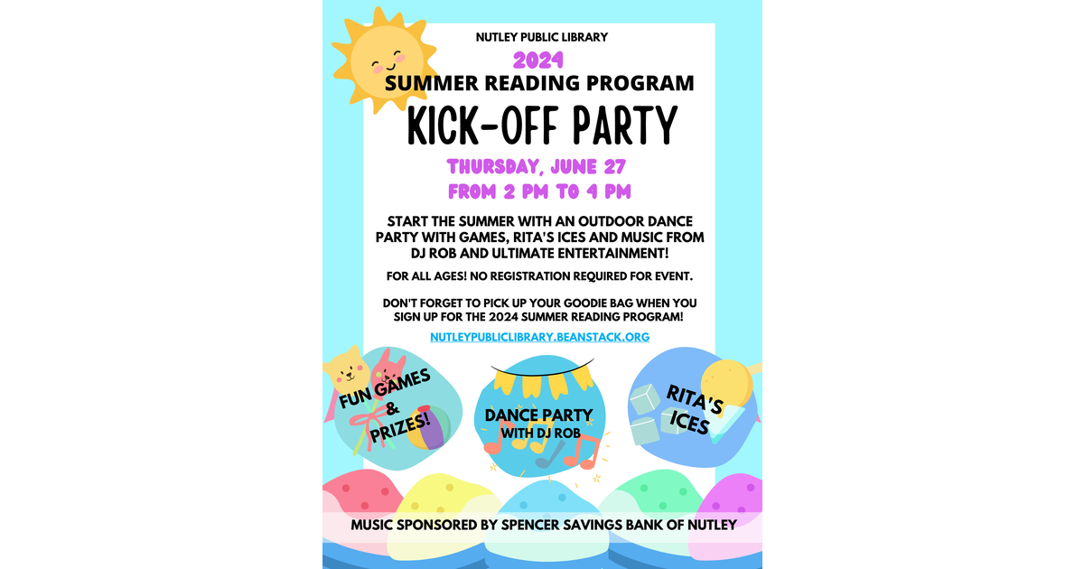 Nutley Public Library Kicks-Off Summer with Dance Party on June 27 ...