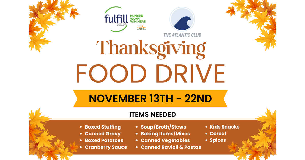 The Atlantic Club Partners with Fulfill for Food Drive | Red Bank, NJ ...