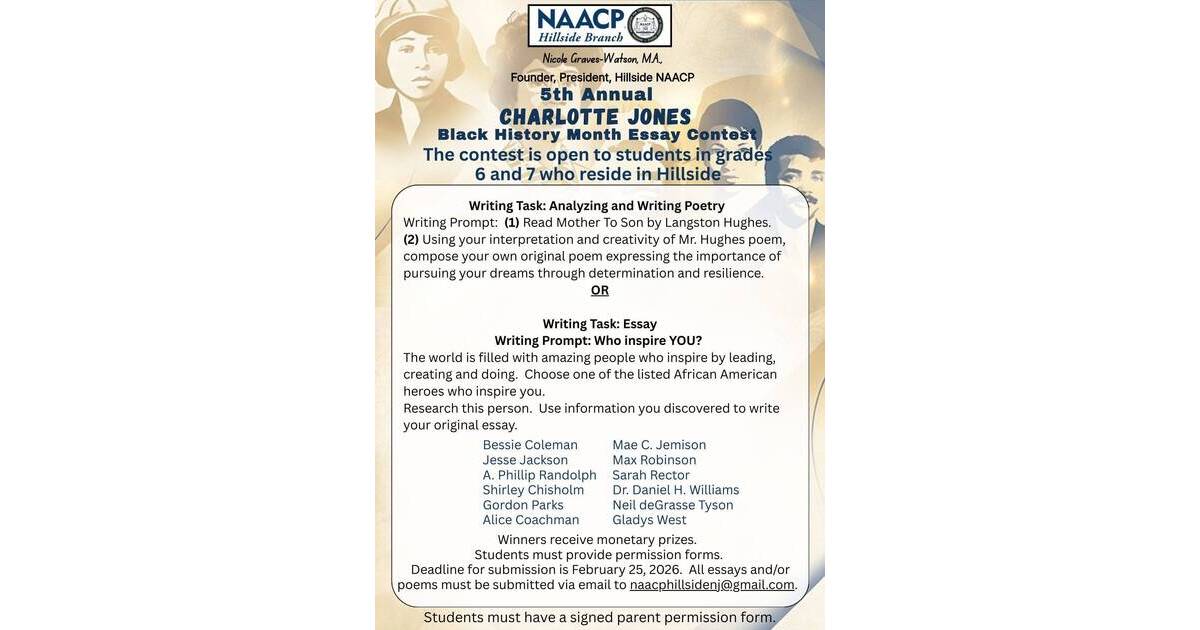 Hillside NAACP presents the 2026 Charlotte Jones Black History Month ...