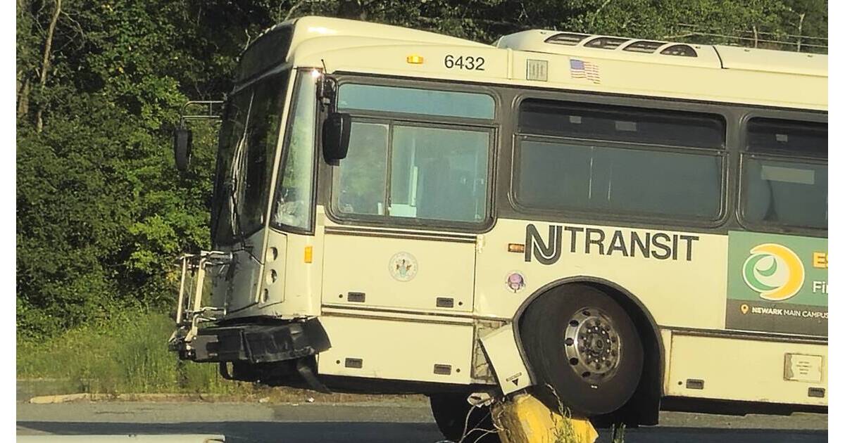 NJ Transit Vehicle Crashes into Lamp Post at Livingston Mall ...