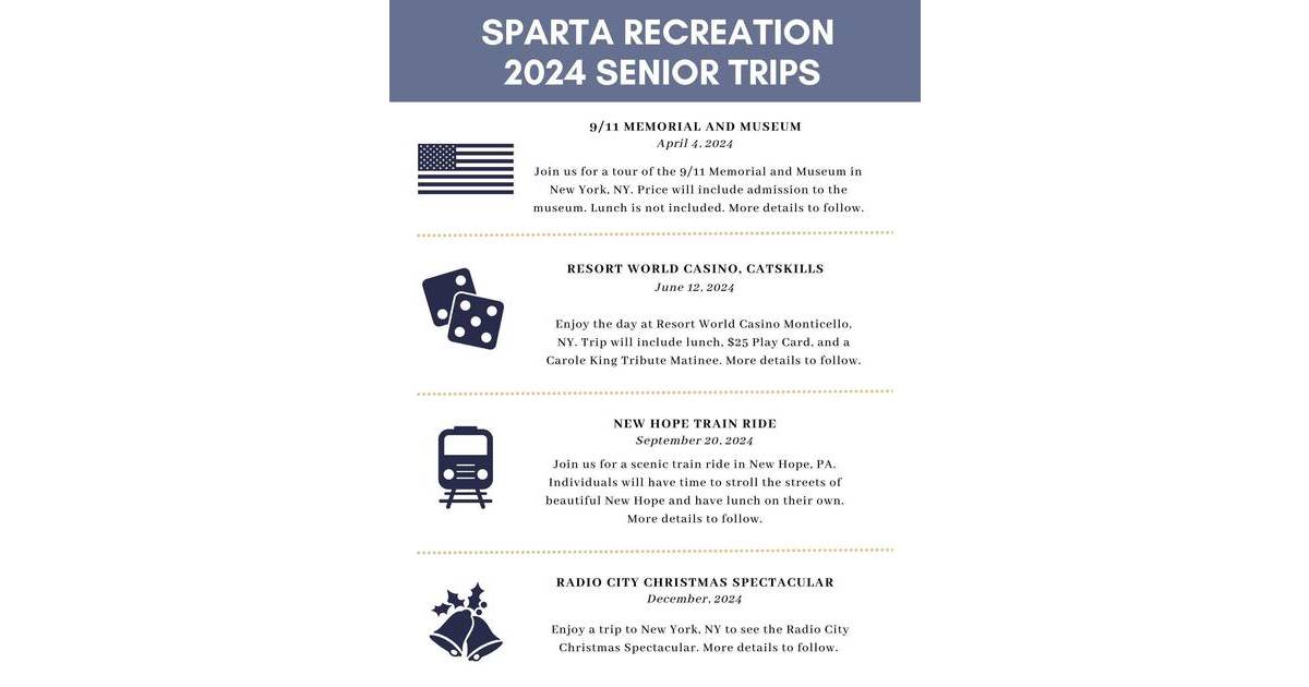Sparta Recreation 2024 Senior Trips | Sparta, NJ News TAPinto