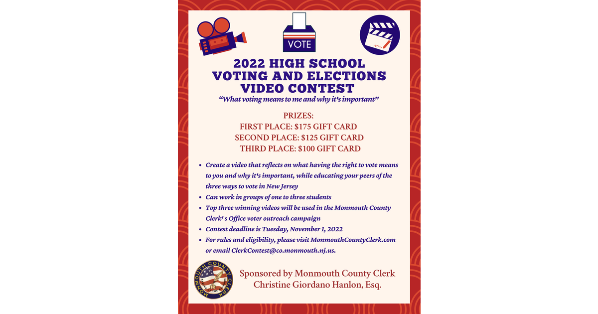 Monmouth County Hosting 2022 High School Student Video Contest About ...