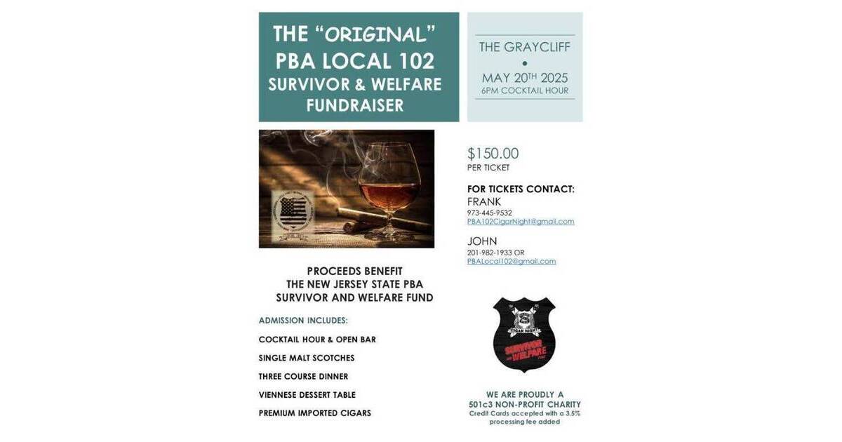 Hasbrouck Heights PBA Local 102 to Hold 2025 Cigar Night Fundraiser for ...