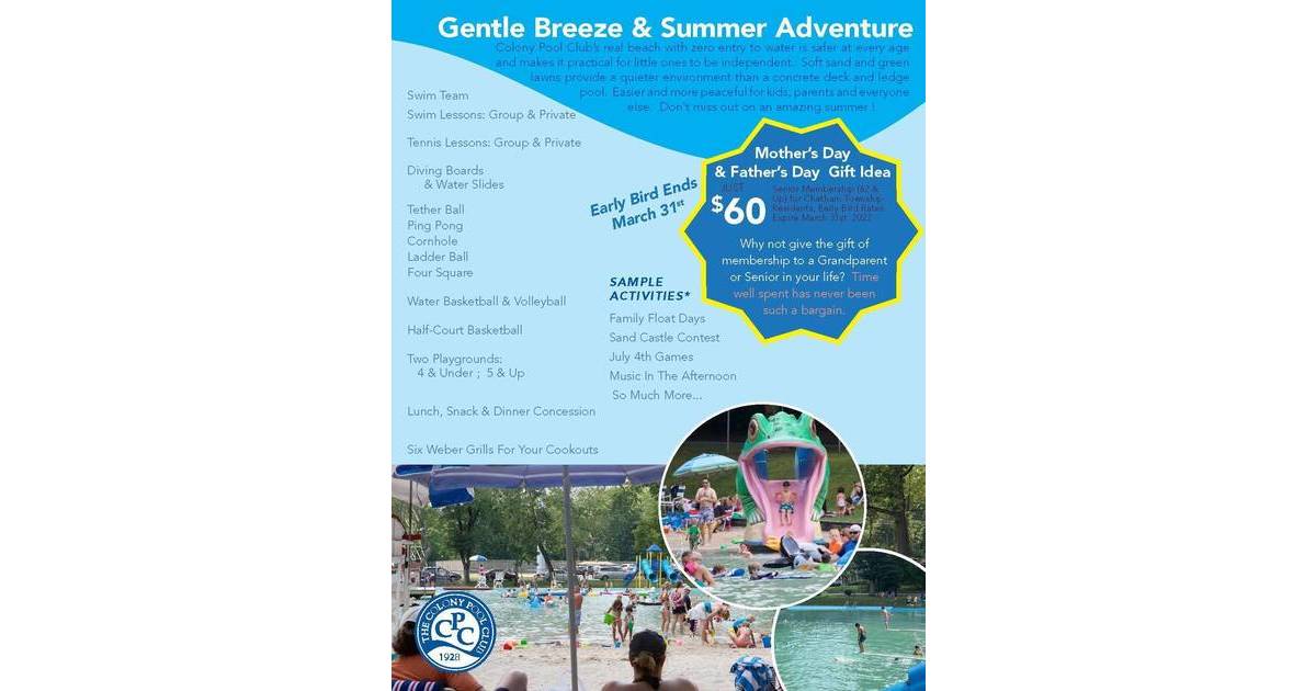 Colony Pool Club's Early Bird Promotional Rates Remain in Effect for 10 ...