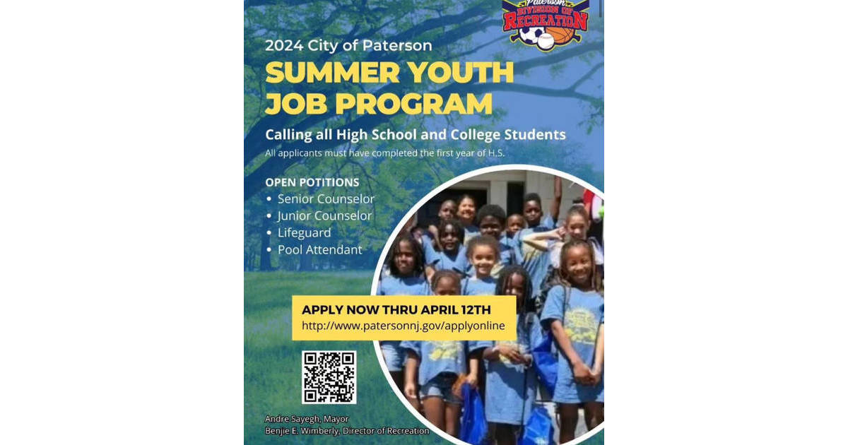 2024 City of Paterson Summer Youth Job Program Now Accepting ...