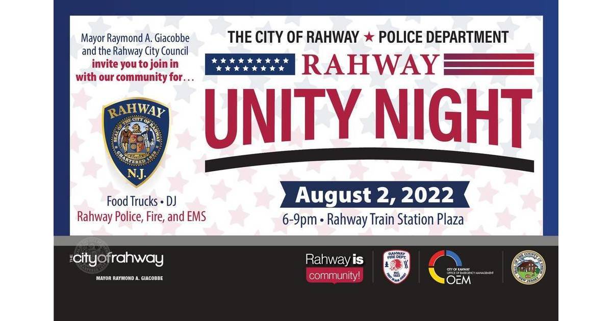 Rahway Holding First Responders Unity Night on August 2 | Rahway, NJ ...