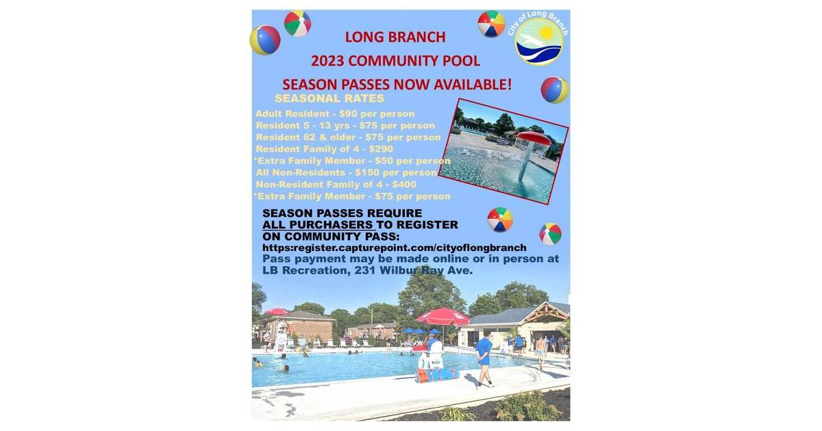 Community Pool Season Passes Now Available | Long Branch, NJ News ...