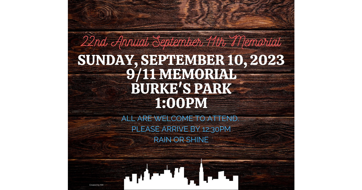 9/11 Memorial Service at Burke's Park in Sayreville to Be Held on ...