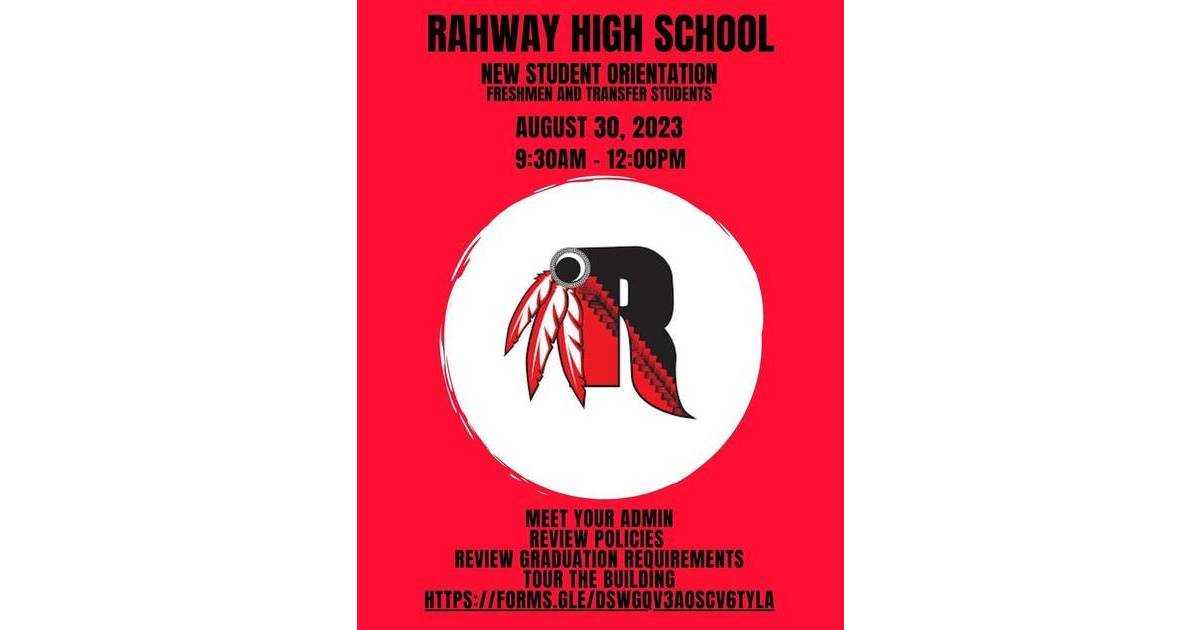 New Student Orientation at Rahway High School Scheduled for August 30 ...
