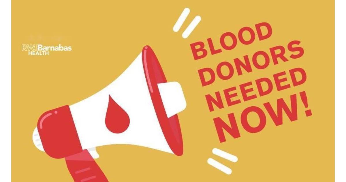 RWJBarnabas Health Seeking Donations During National Blood Donor Month ...