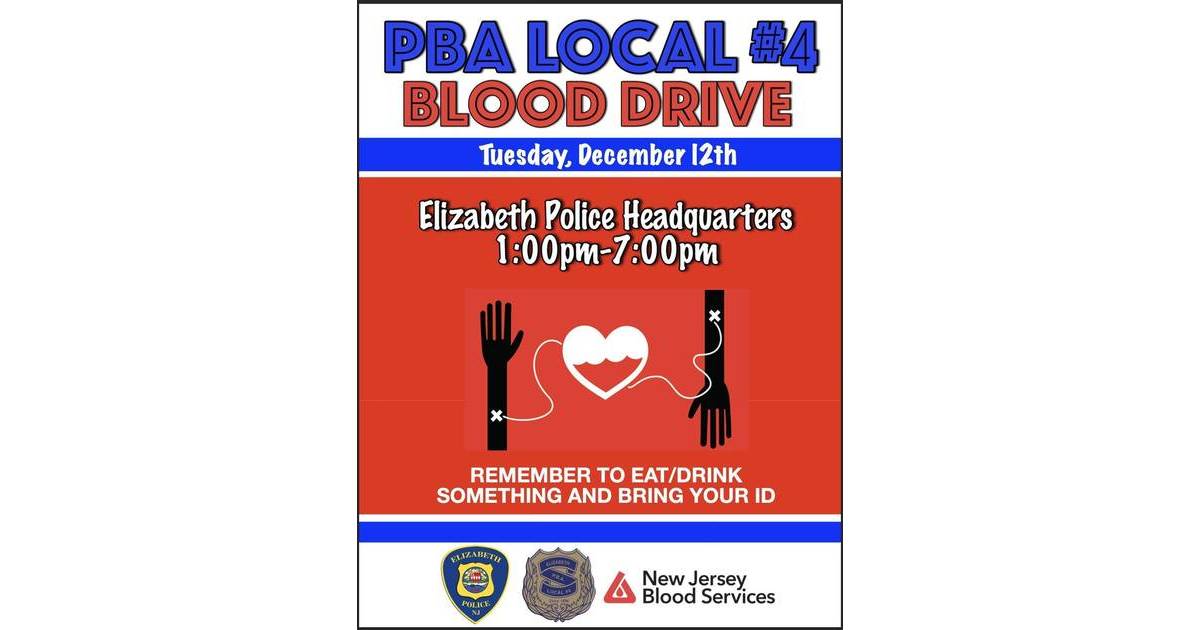 Elizabeth PBA #4 Hosts Community Blood Drive | Elizabeth, NJ News TAPinto