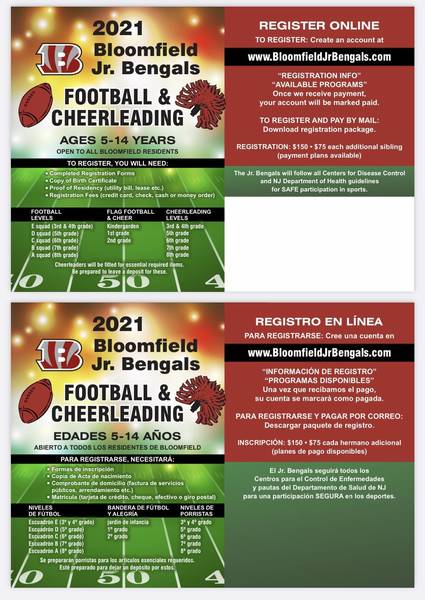 Registration Available for Bloomfield Jr. Bengals Football and ...