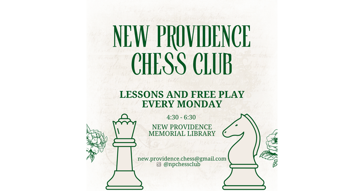 FREE Chess Lessons and Game Play Activities at New Providence Library ...