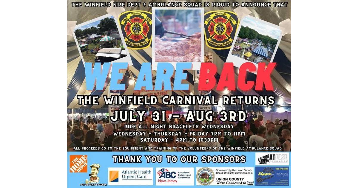 Winfield Carnival Taking Place This Week, July 31-August 3 | Rahway, NJ ...