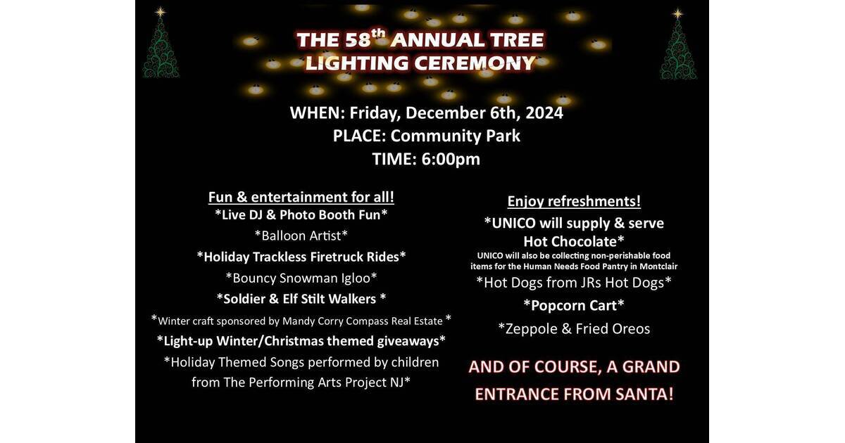 Cedar Grove Recreation Invites Residents To Its Annual Tree Lighting ...