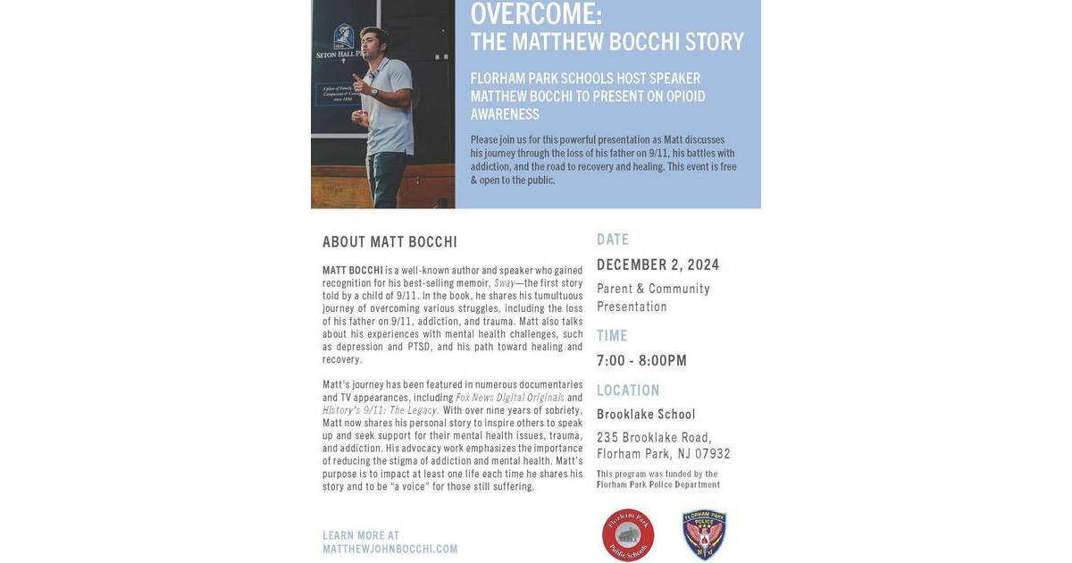 The Matthew Bocchi Story Presentation to be held in Florham Park on ...