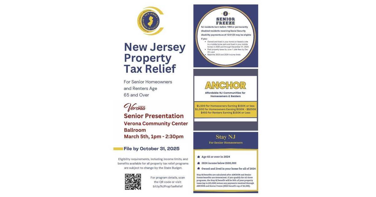 Township of Verona To Hold An Informational Session On The NJ Property ...