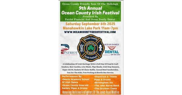 "Celebrate Irish Heritage at the 9th Annual Ocean County Irish Festival ...