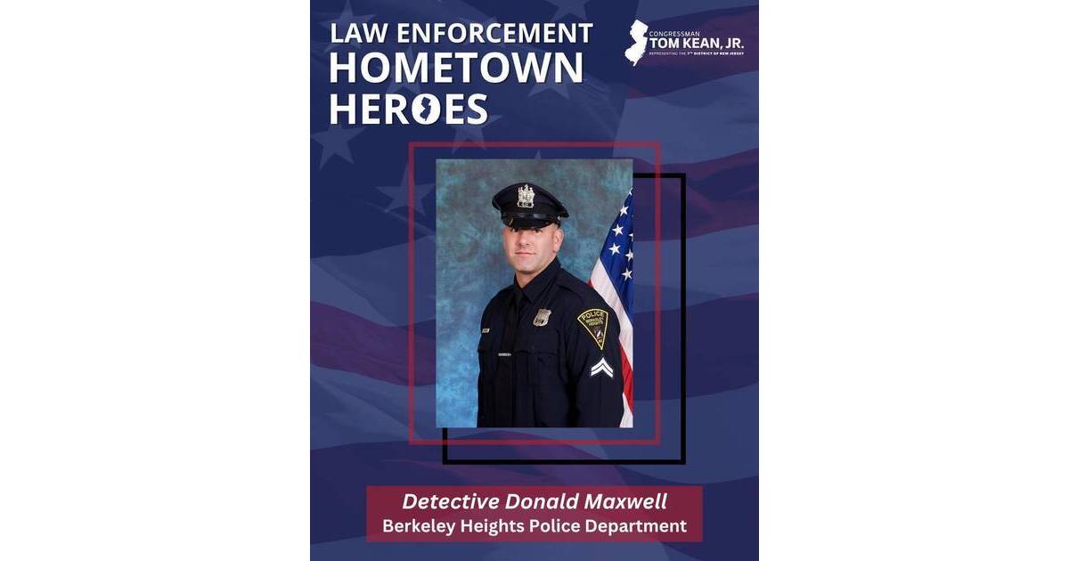 Berkeley Heights Detective Donald Maxwell Honored in Rep. Tom Kean’s ...