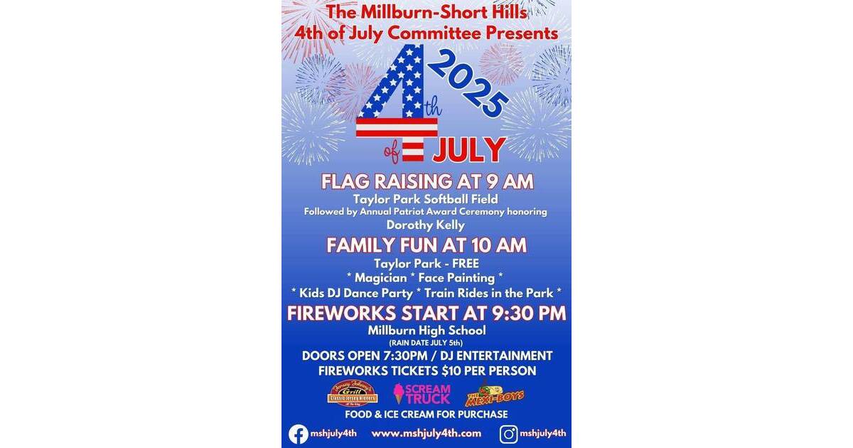 Millburn July 4th Celebration: Food, Fun & Fireworks! | Millburn/Short ...