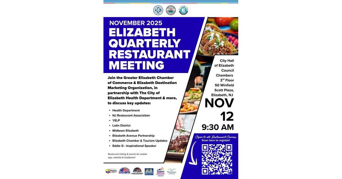 Greater Elizabeth Chamber of Commerce Announces Quarterly Restaurant ...