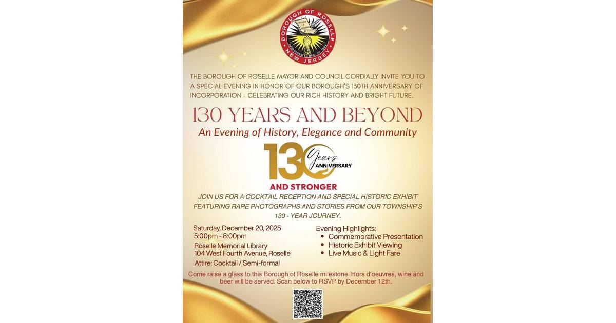 Borough of Roselle To Hold Event in Honor of Its 130th Birthday ...