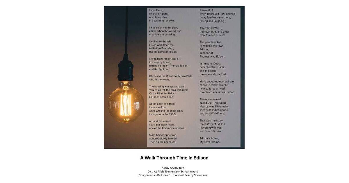 Edison Elementary School Student Recognized in Congressional Poetry ...