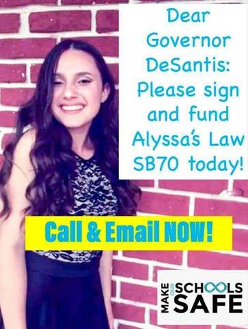 Alyssa's Law Still Awaiting Governor's Signature | Parkland, FL News ...