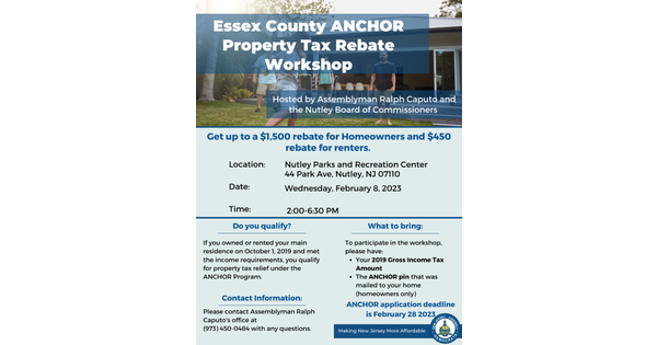 Caputo to Host ANCHOR Program Workshop Feb. 8 in Nutley | Nutley, NJ ...