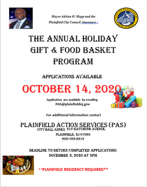Plainfield Action Services Applications for Holiday Food, Gift Baskets ...