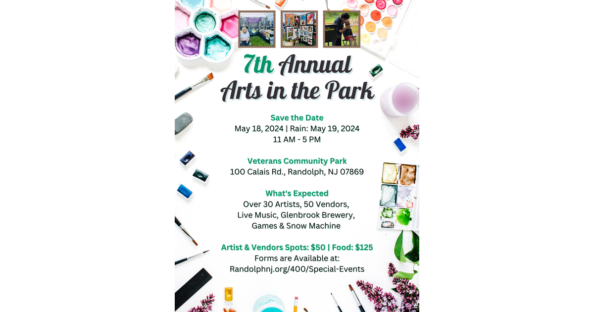 RANDOLPH RECREATION ANNOUNCES THE 7TH ANNUAL ARTS IN THE PARK EVENT ...