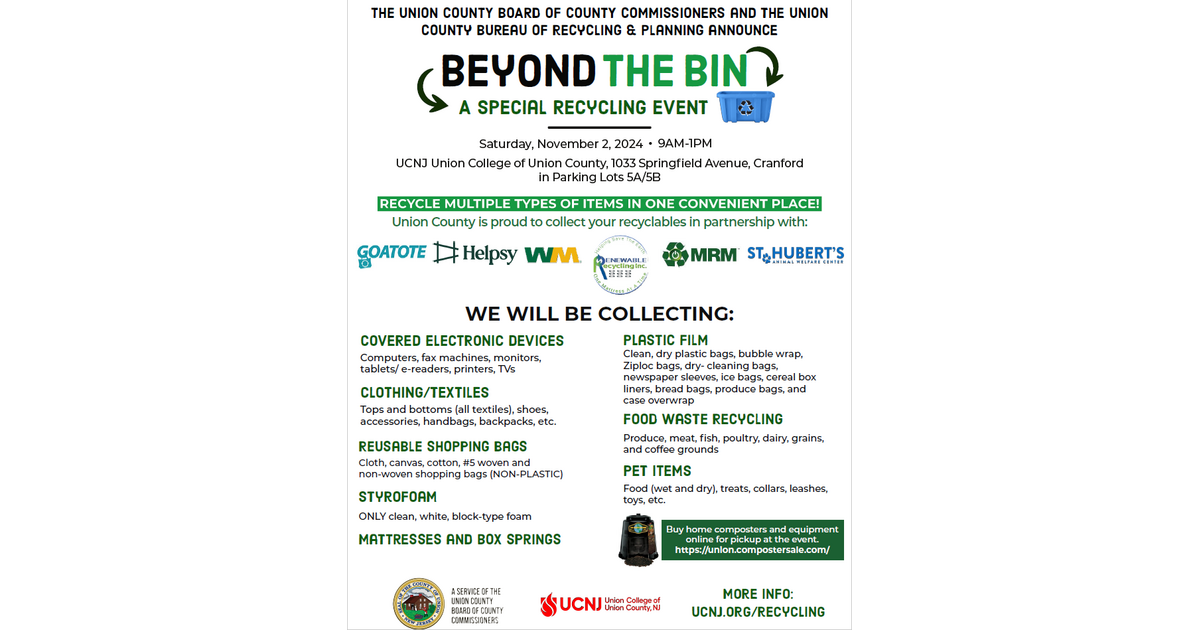 Union County to Hold Additional ‘Beyond the Bin’ Recycling Event This ...