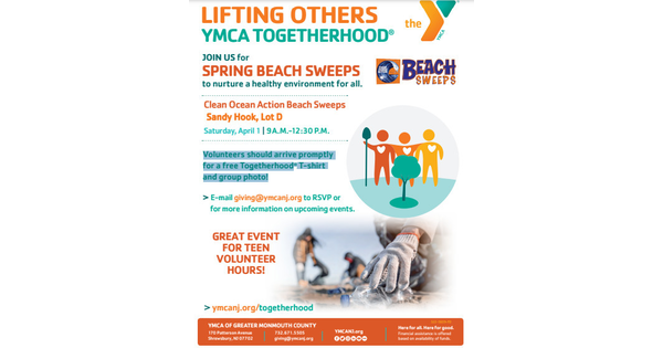 YMCA and Clean Ocean Action Spring Beach Sweeps - Volunteers Needed ...