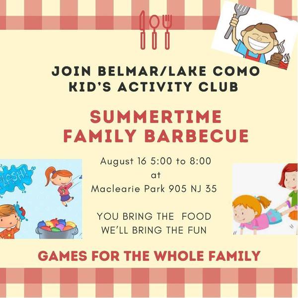 Belmar/Lake Como Kids Activity Club to Hold Second Summertime Family ...